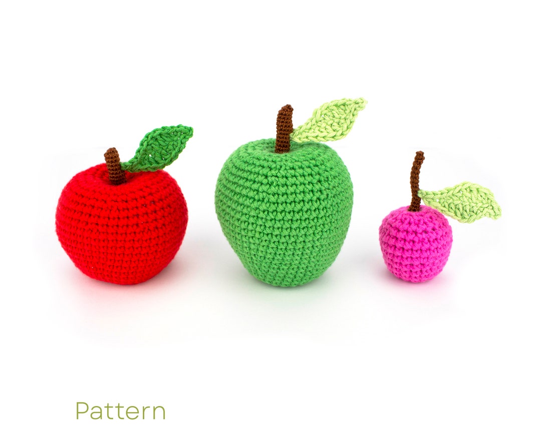 Crochet Apples PDF Pattern, 3 Varieties of Apples, Crochet Fruit ...