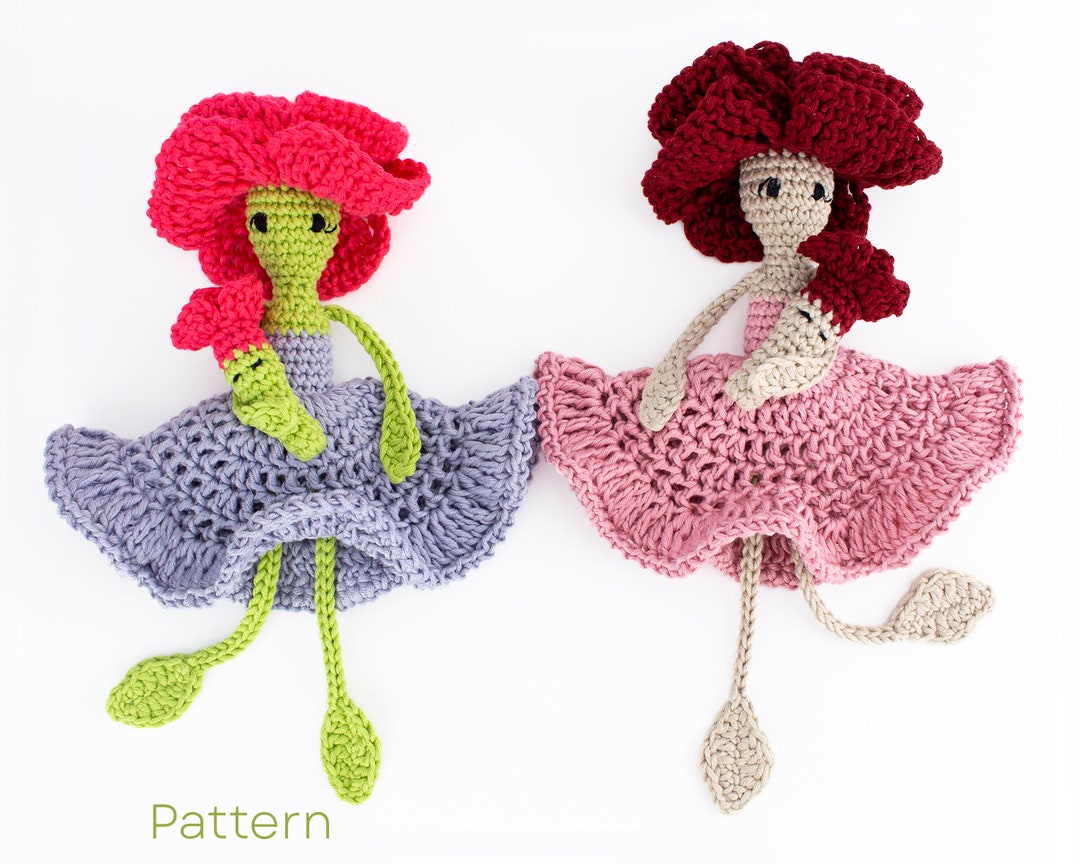 Crochet Flower Doll Pattern, Crochet Rose PDF Pattern - Etsy