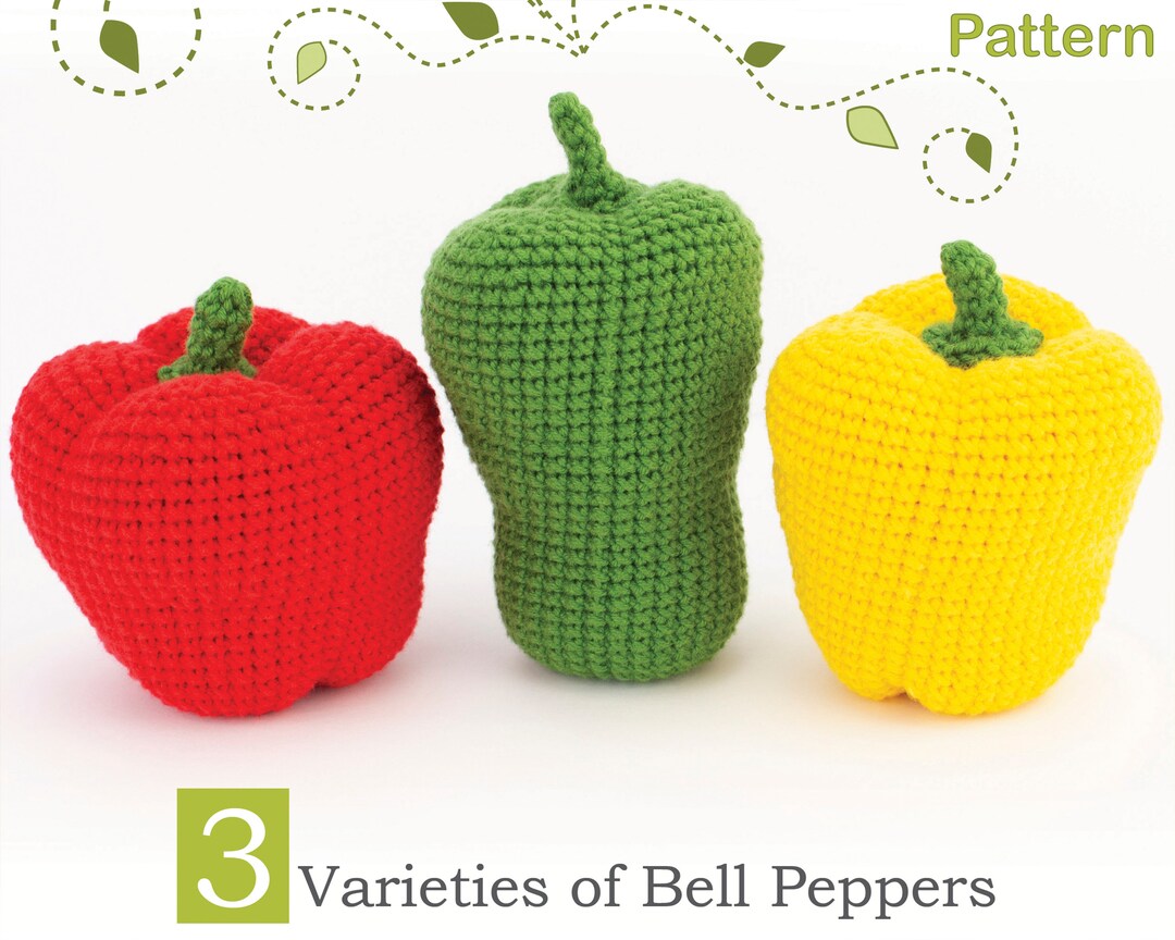 Crochet Bell Peppers PDF Pattern 3 Varieties of Bell Peppers - Etsy