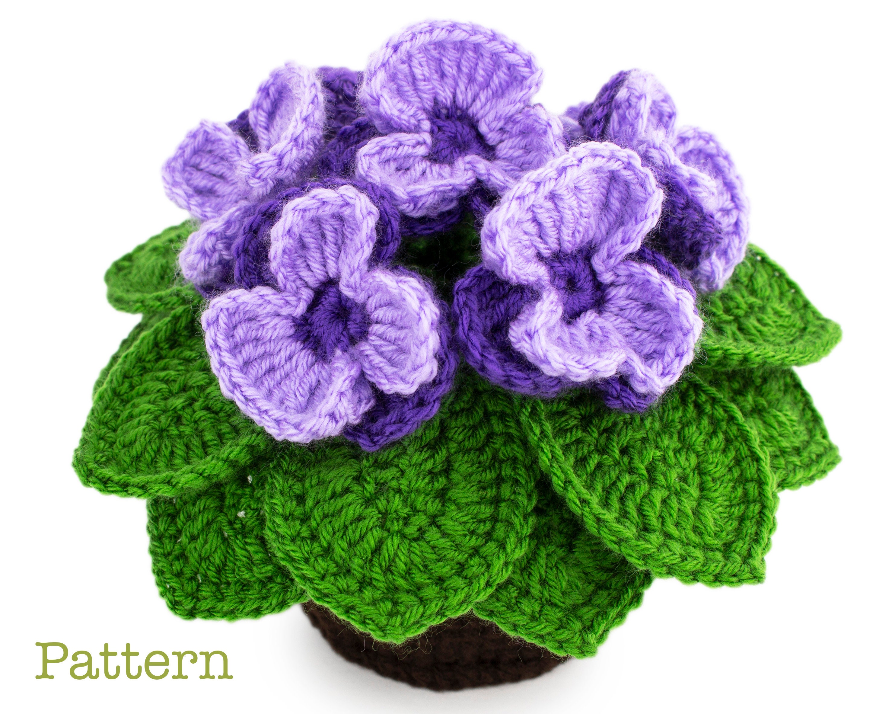 Crochet Violets Pattern, Crochet Pot With Flowers PDF Pattern - Etsy