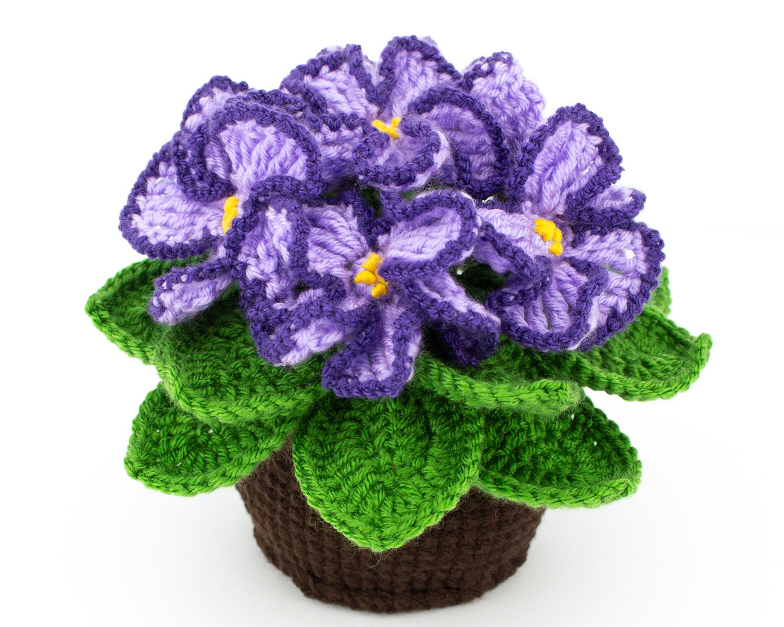 Crochet African Violets Pattern Crochet Pot With Flowers PDF - Etsy