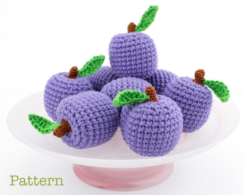 Crochet Plum PDF Pattern Crochet Fruit Kitchen Decoration - Etsy