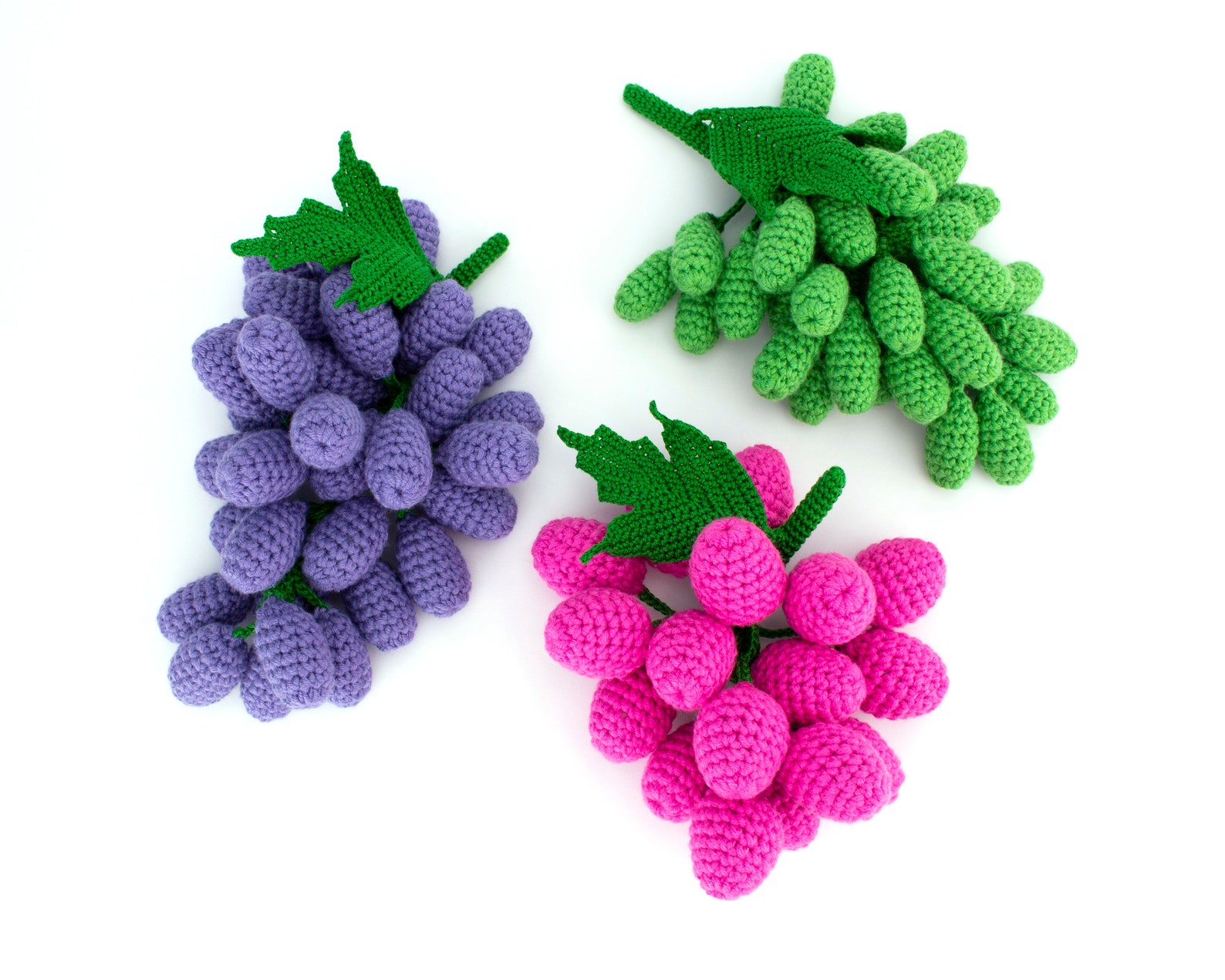 Crochet Grapes PDF Pattern, 3 Varieties of Grapes, Crochet Fruit ...
