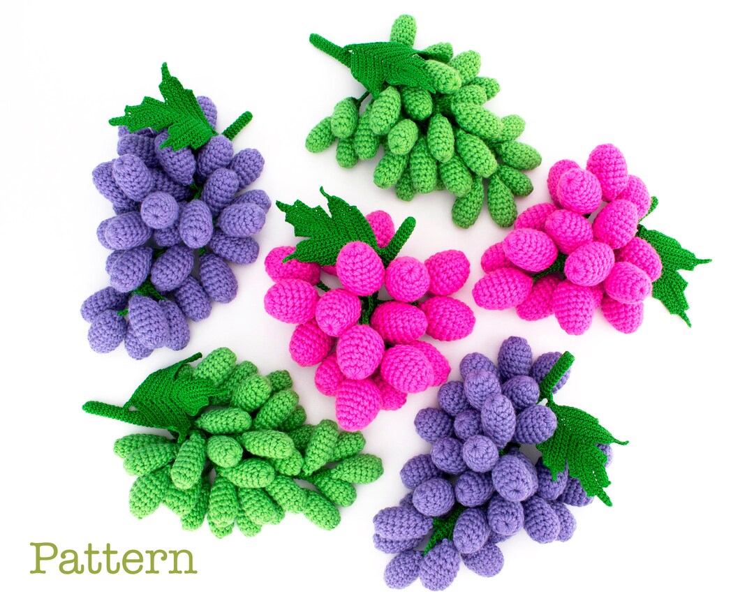 Crochet Grapes PDF Pattern 3 Varieties of Grapes Crochet - Etsy