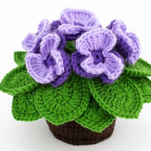Crochet Violets Pattern, Crochet Pot With Flowers PDF Pattern - Etsy