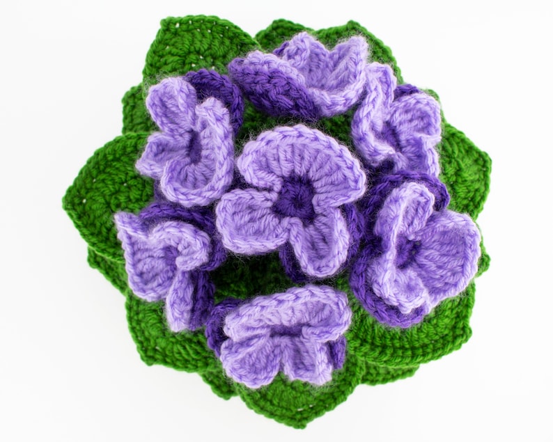 Crochet Violets Pattern, Crochet Pot With Flowers PDF Pattern - Etsy