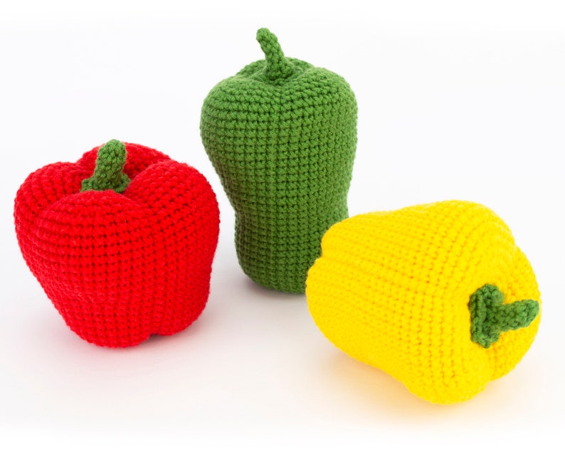 Crochet Bell Peppers PDF Pattern 3 Varieties of Bell Peppers - Etsy