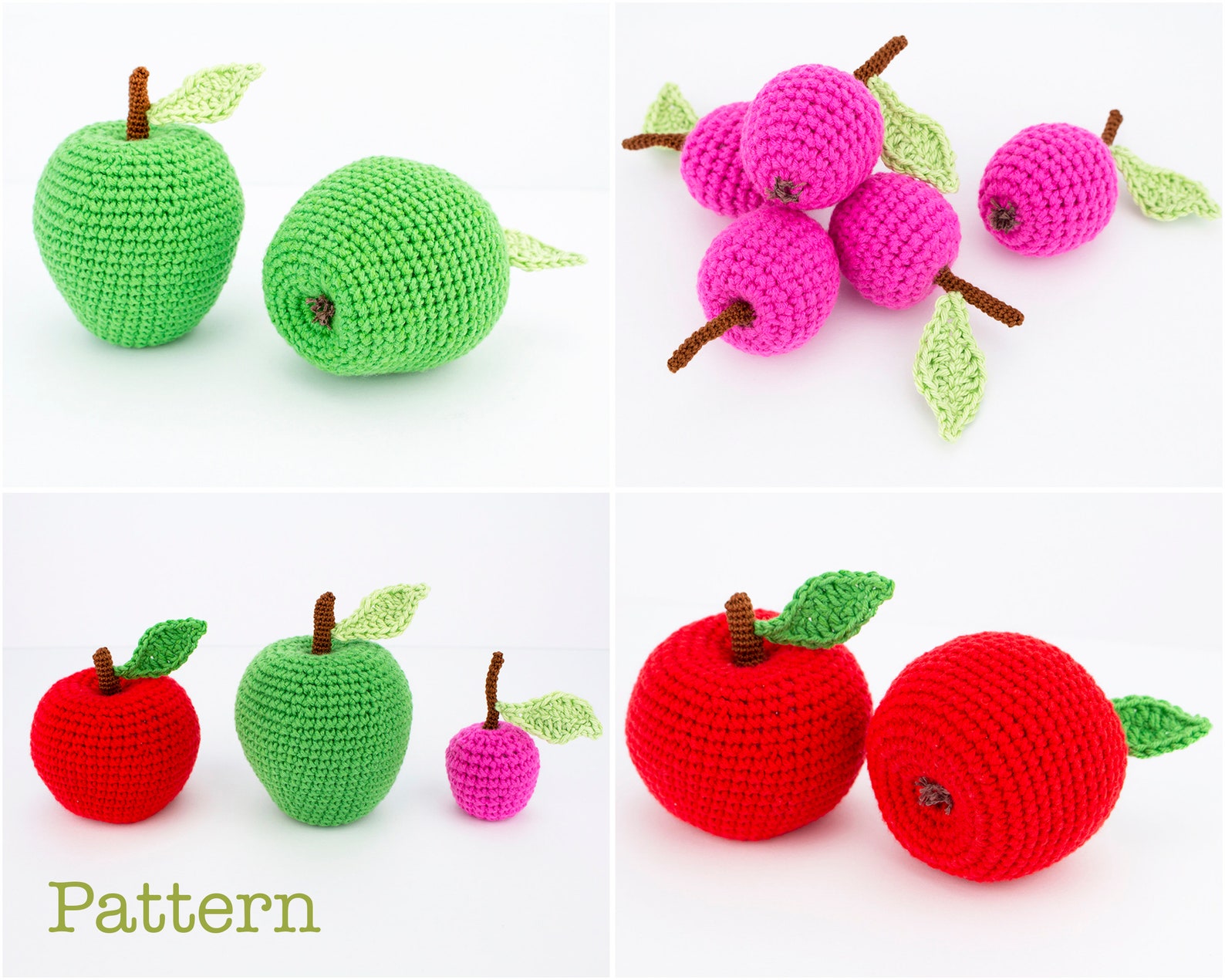 Crochet Apples PDF Pattern 3 Varieties of Apples Crochet - Etsy