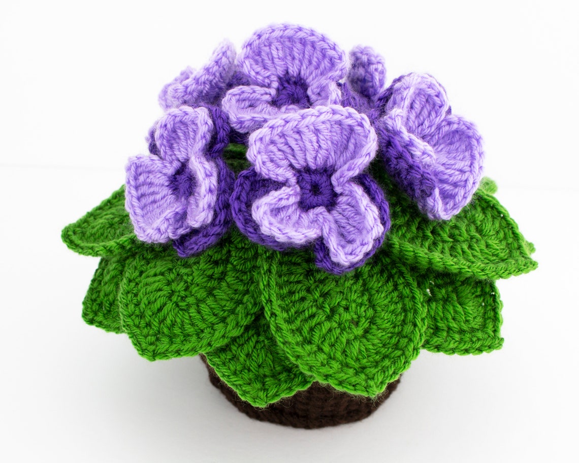 Crochet Violets Pattern, Crochet Pot With Flowers PDF Pattern - Etsy
