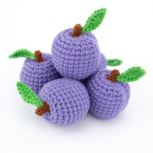 Crochet Plum PDF Pattern, Crochet Fruit, Kitchen Decoration, Pretend ...
