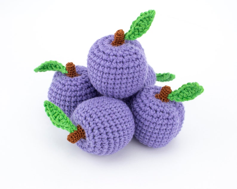 Crochet Plum PDF Pattern Crochet Fruit Kitchen Decoration - Etsy