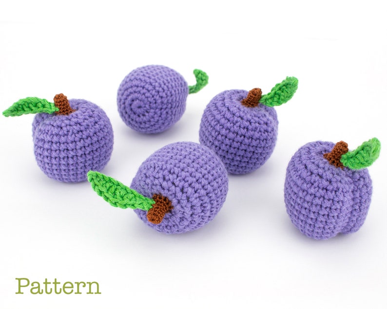 Crochet Plum PDF Pattern Crochet Fruit Kitchen Decoration - Etsy