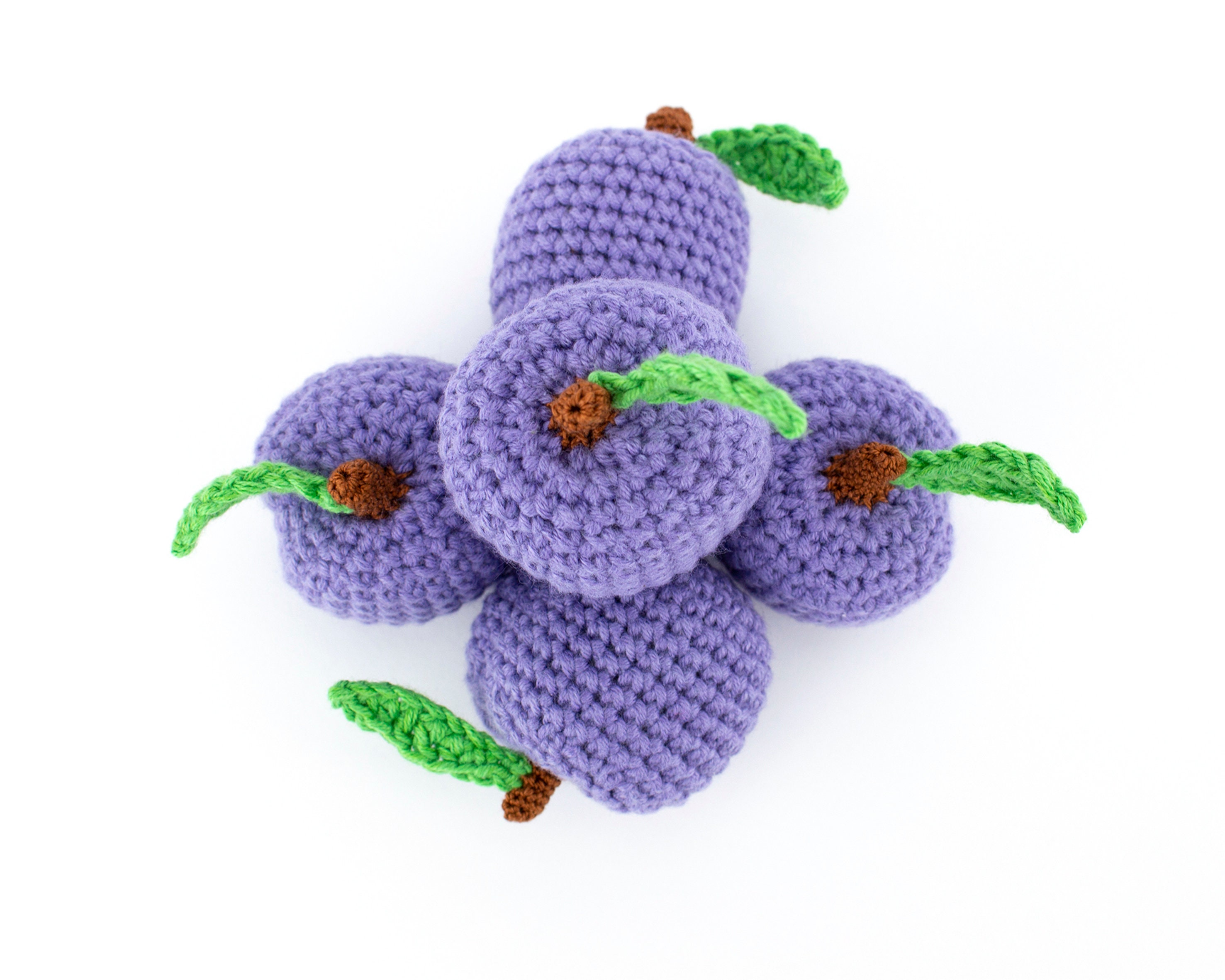 Crochet Plum PDF Pattern, Crochet Fruit, Kitchen Decoration, Pretend ...