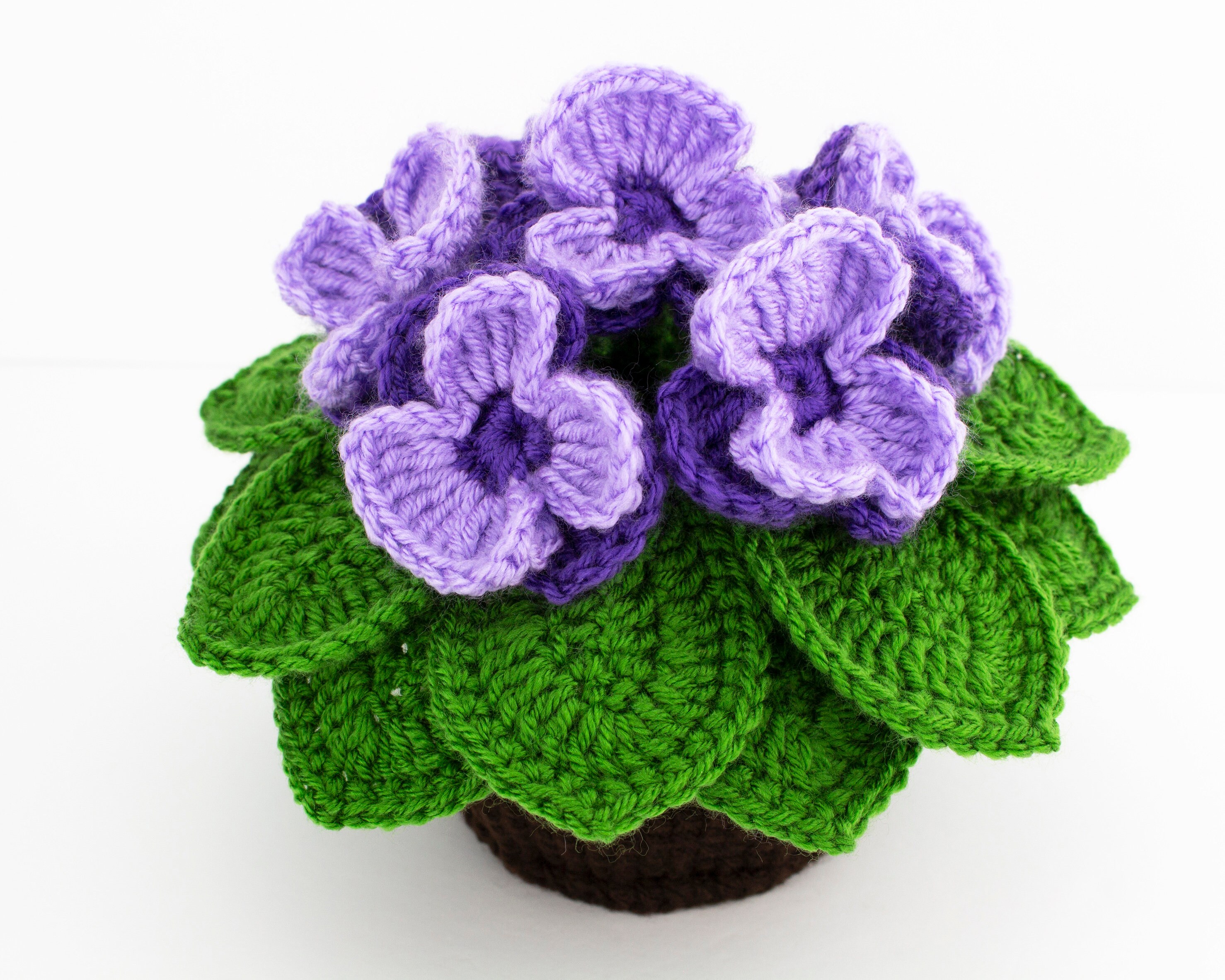 Crochet Violets Pattern Crochet Pot With Flowers PDF Pattern - Etsy
