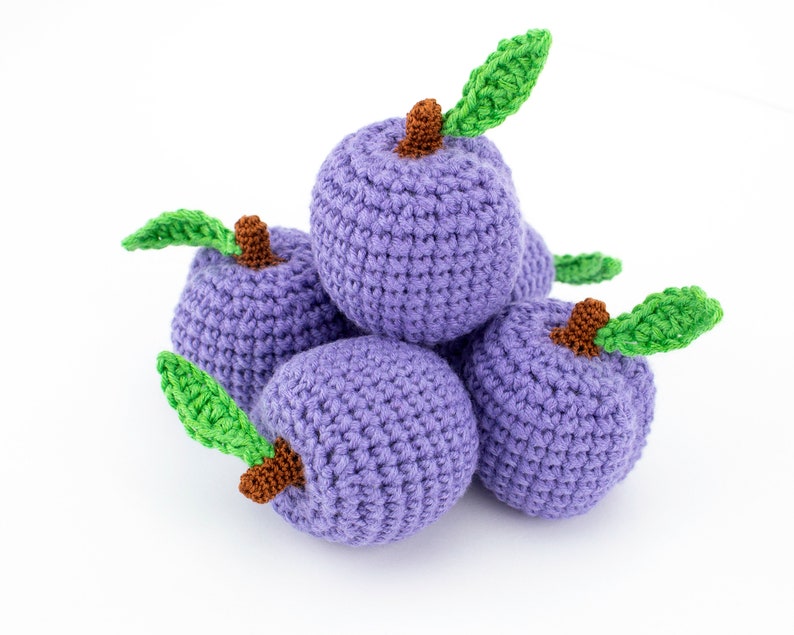 Crochet Plum PDF Pattern Crochet Fruit Kitchen Decoration | Etsy