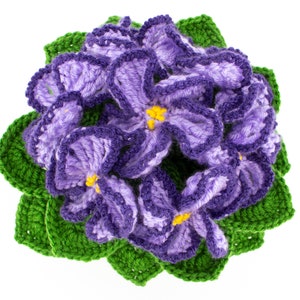 Crochet African Violets Pattern, Crochet Pot With Flowers PDF Pattern ...