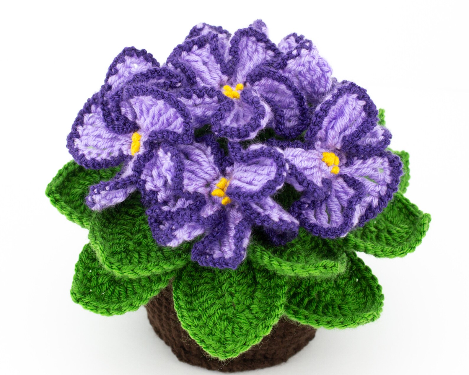 Crochet African Violets Pattern, Crochet Pot With Flowers PDF Pattern ...