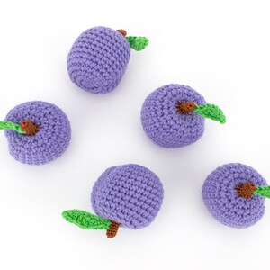 Crochet Plum PDF Pattern, Crochet Fruit, Kitchen Decoration, Pretend ...