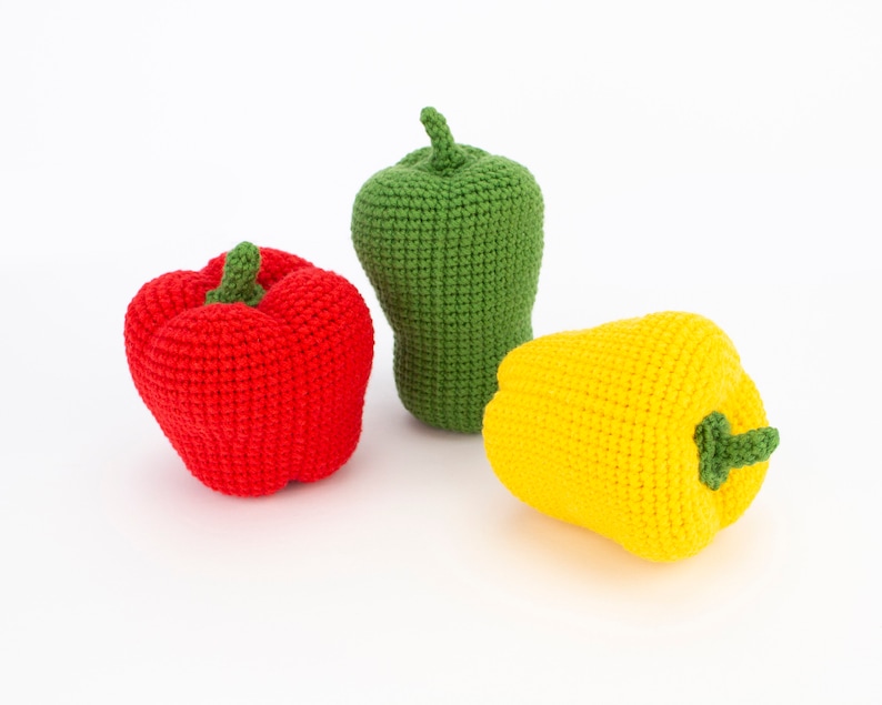 Crochet Bell Peppers PDF Pattern 3 Varieties of Bell Peppers - Etsy