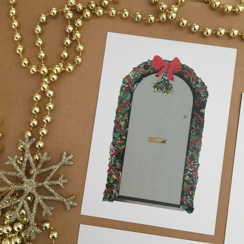 Christmas Postcard Set/ Festive Doors and Windows/ Festive - Etsy