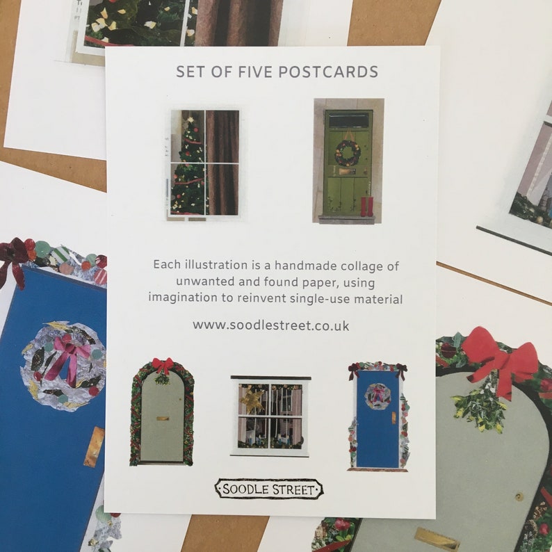 Christmas Postcard Set/ Festive Doors and Windows/ Festive - Etsy