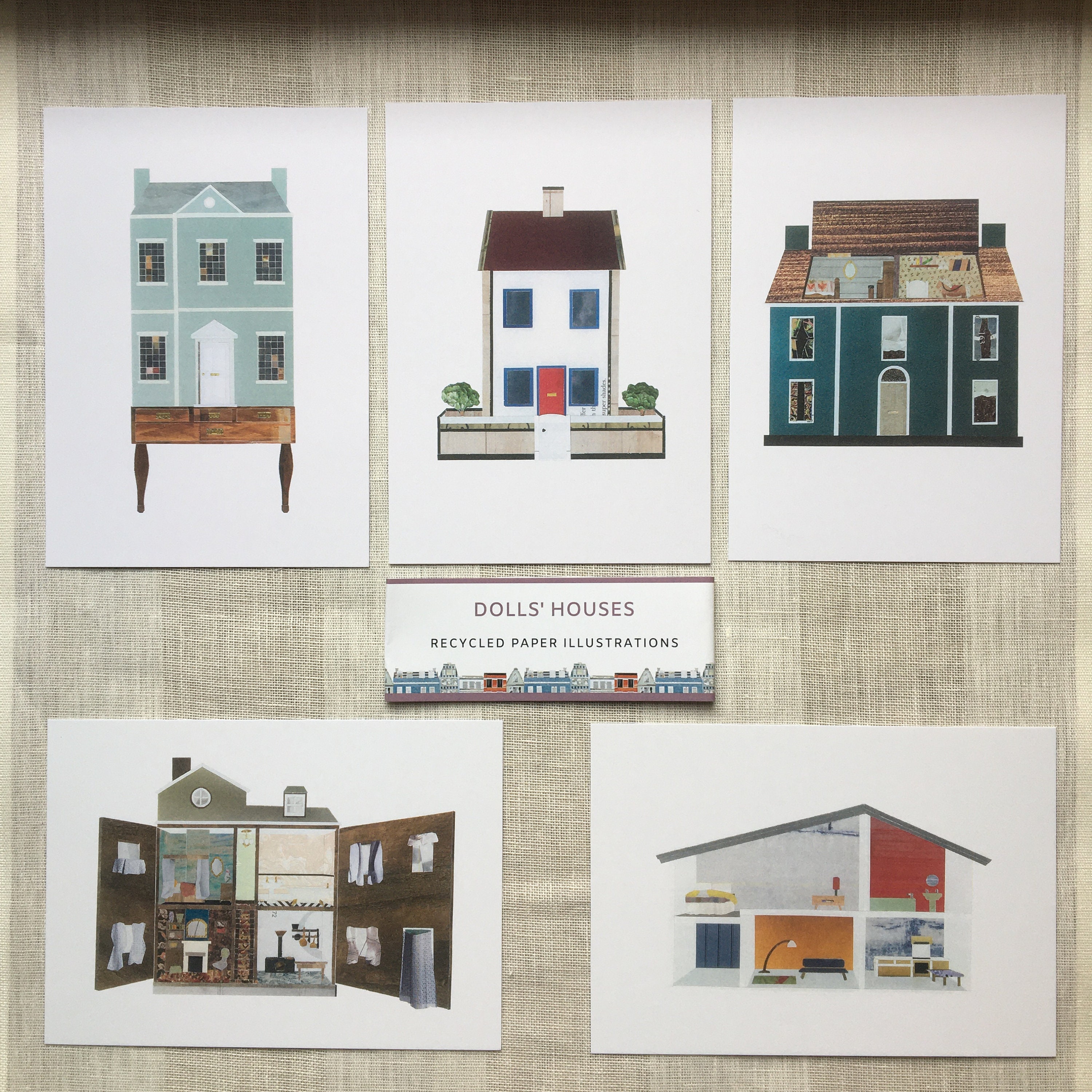 Dolls House Postcards/ Postcard Set/ Dolls House Illustrations/ Art ...