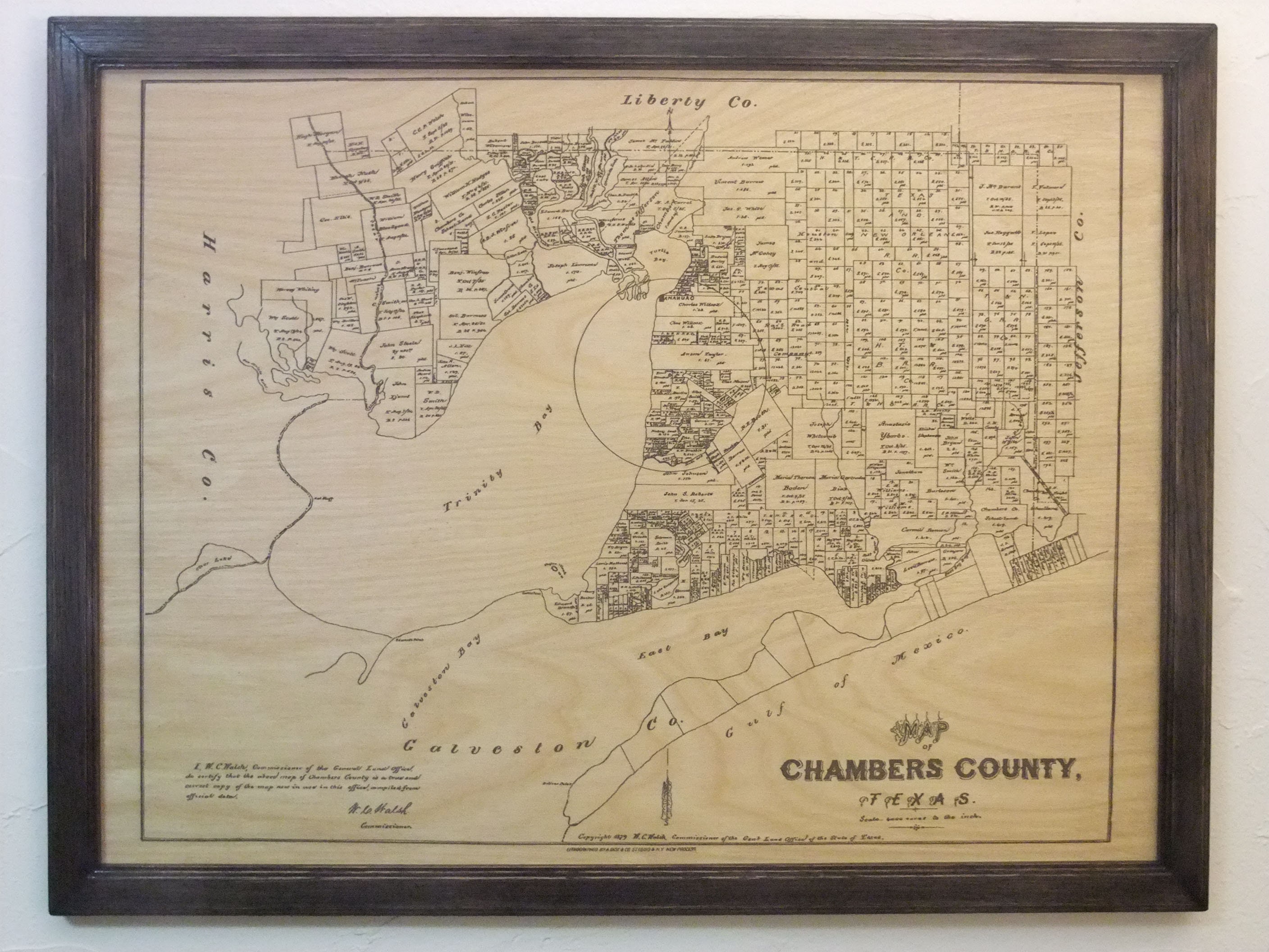 Historical Map of Chambers County Texas Engraved on - Etsy