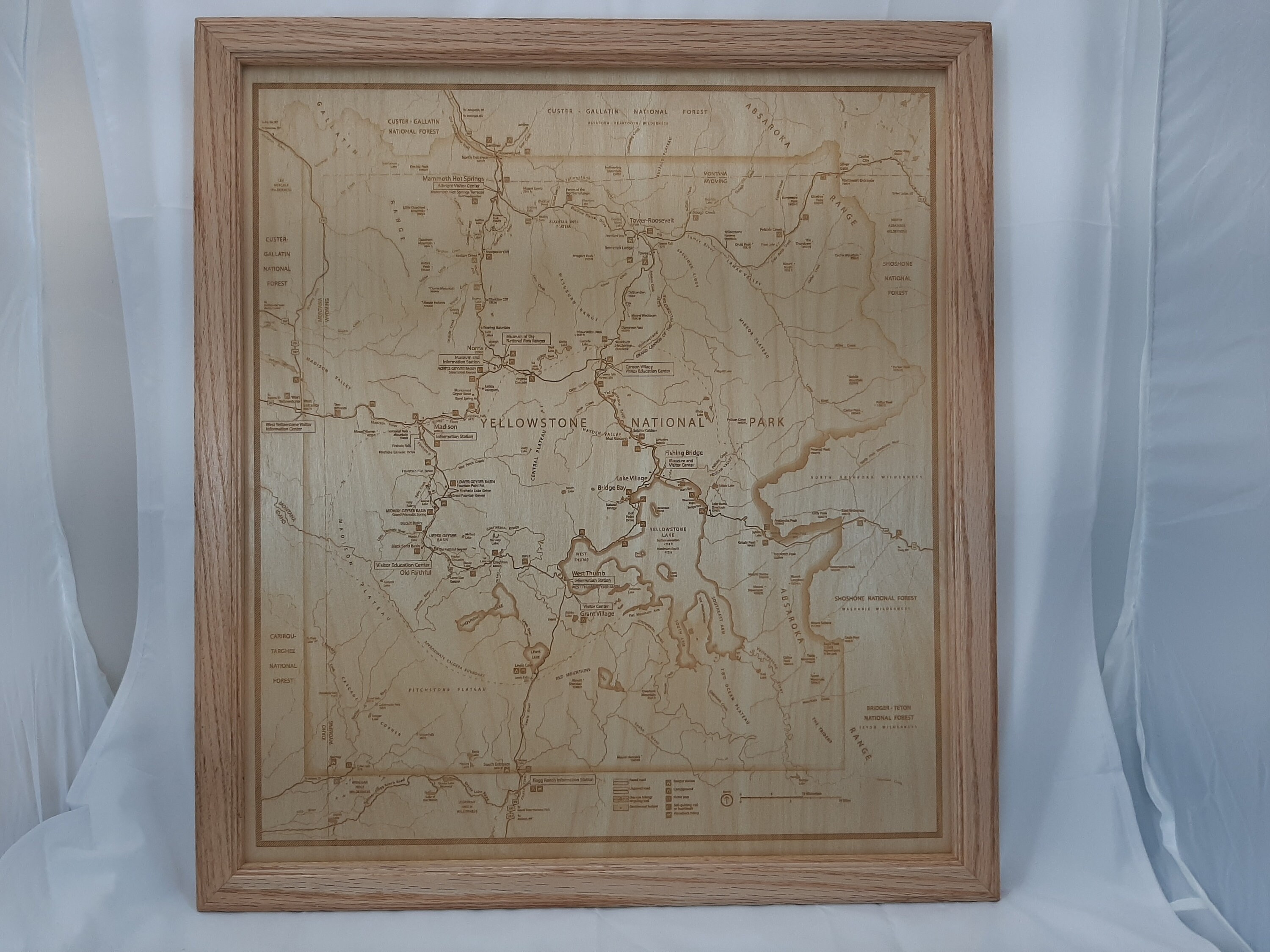 Wood Map of Yellowstone National Park - Etsy