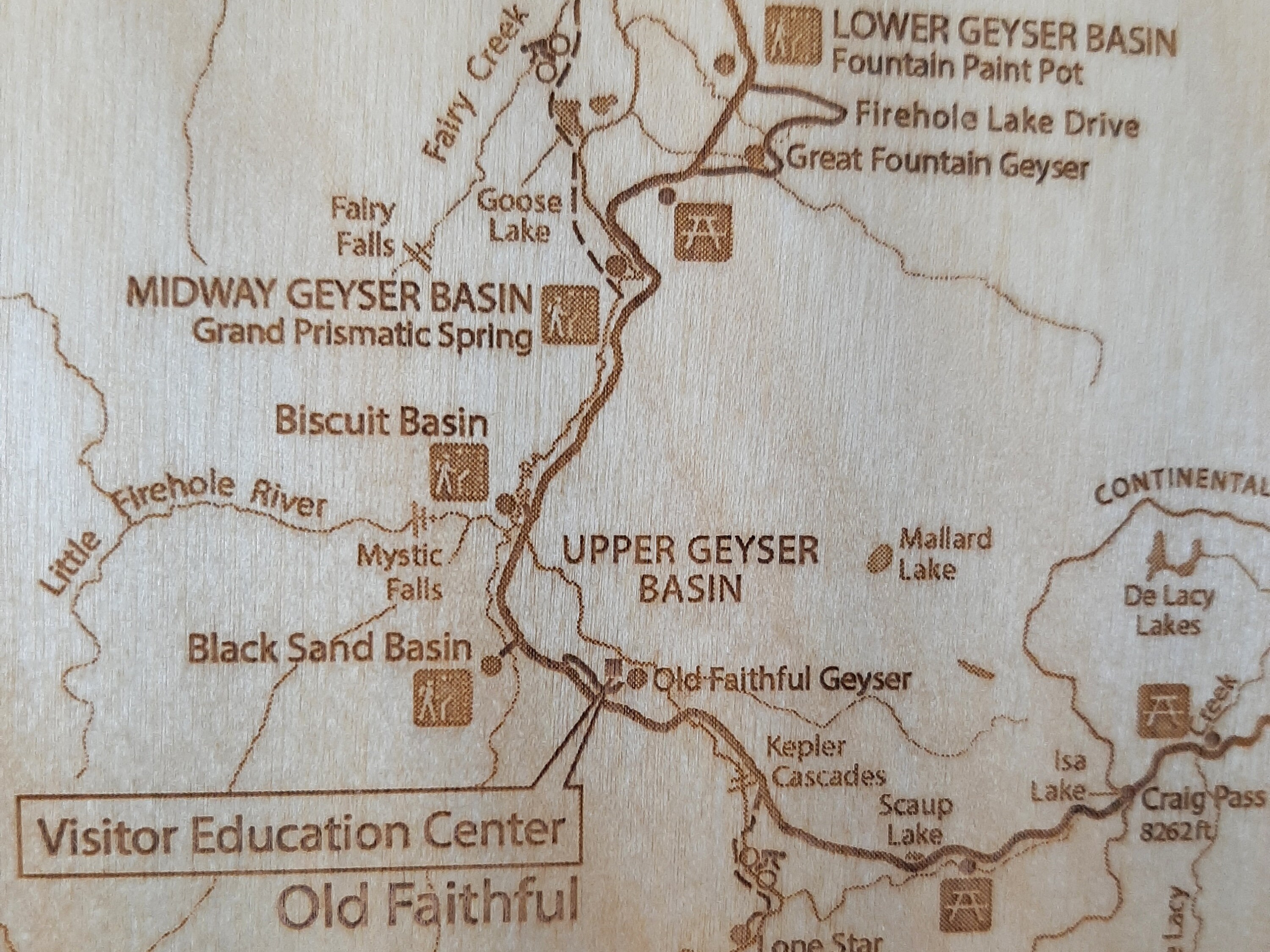 Wood Map of Yellowstone National Park - Etsy