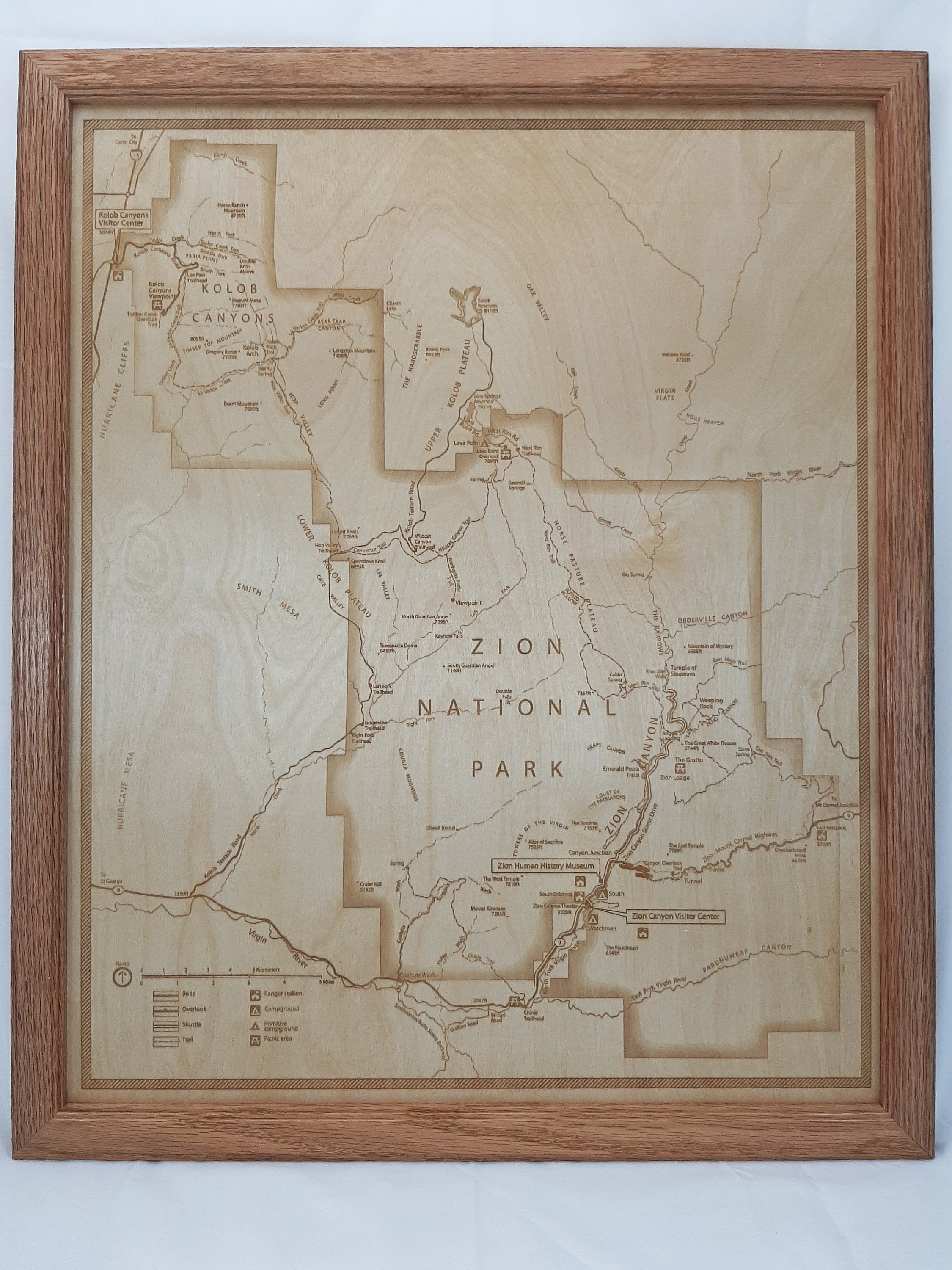 Wood Map of Zion National Park - Etsy