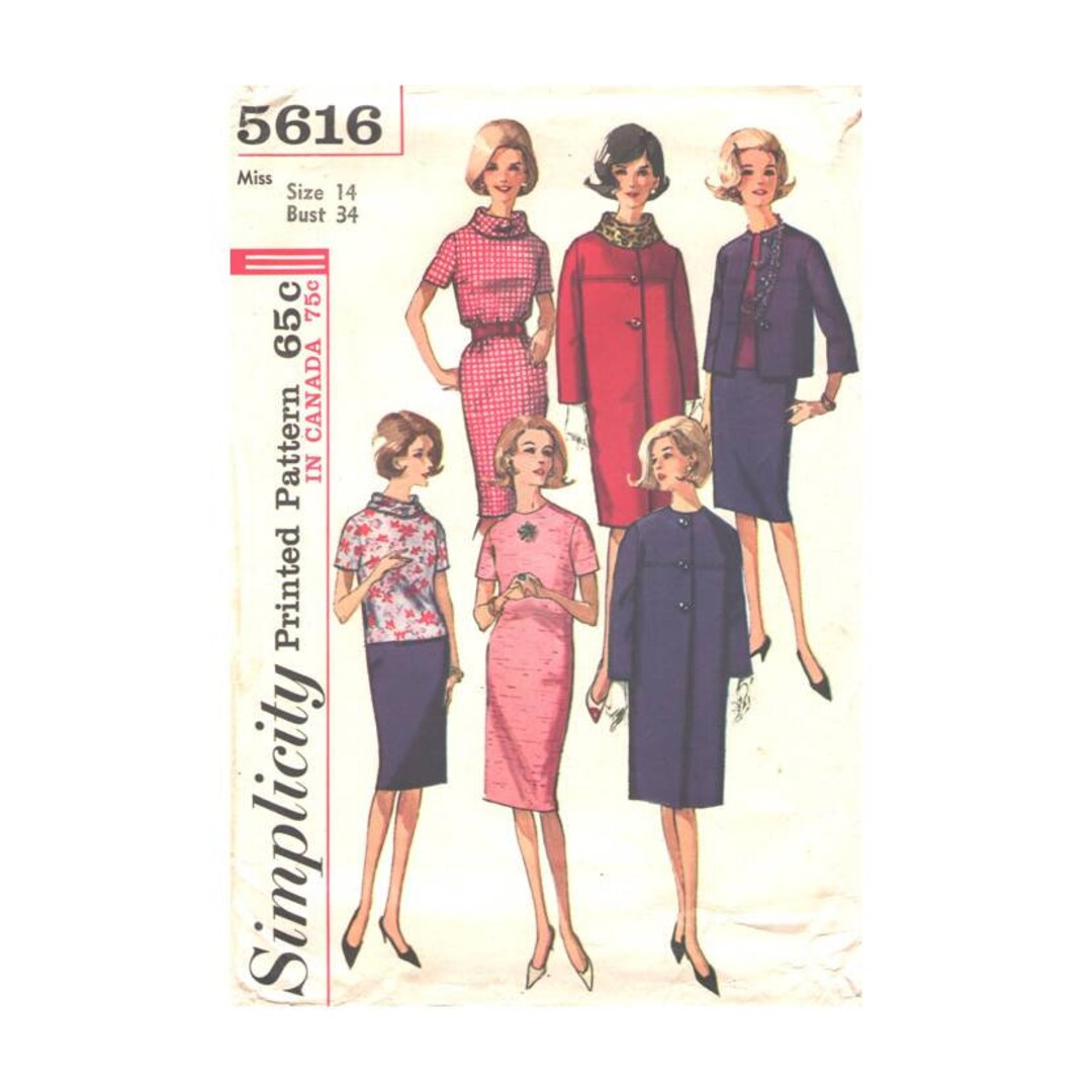 Uncut 1950s Simplicity 5616 Misses Coat, Dress & Skirt Vintage Pattern ...