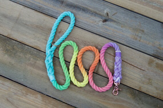 UNICORN: Rope Dog Leash Cotton Rope Dog Lead Pastel Dog - Etsy