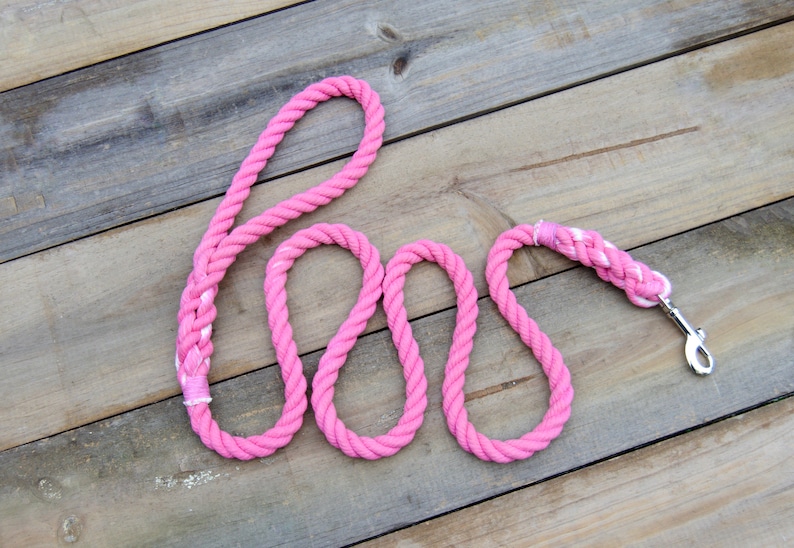 HOT PINK Rope Dog Leash/lead: Cotton Rope Dog Leash Dog - Etsy
