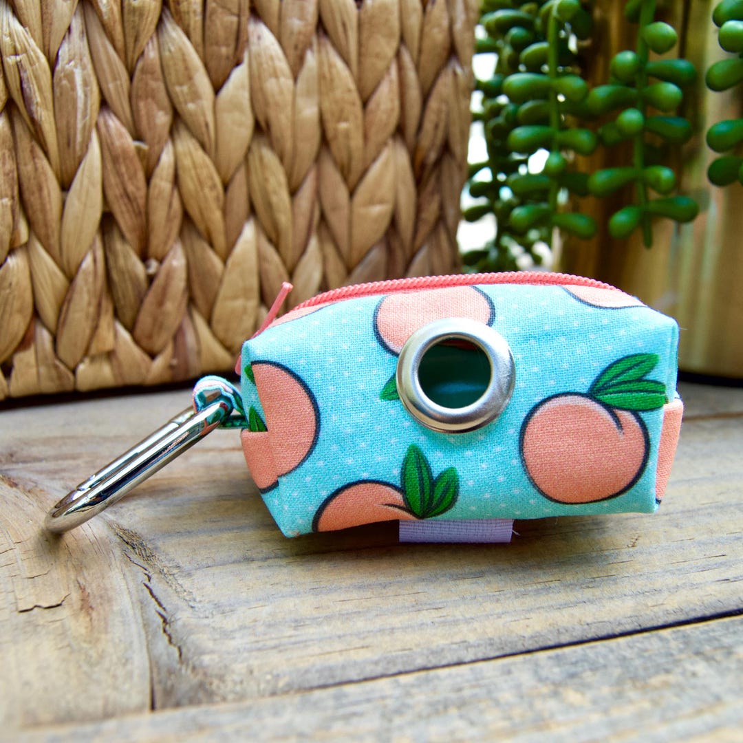 PEACH: Pink Fruit, Tangerine Aqua, Dog Bag Holder, Dog Poop Bag Holder ...