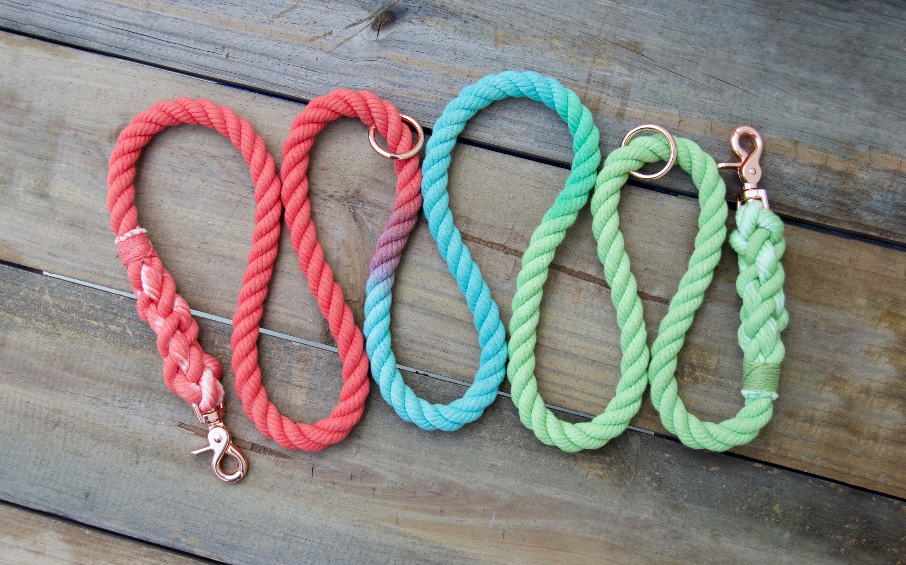 Three COLOR Custom Rope Handsfree Dog Leash: Personalized, Multi-use ...