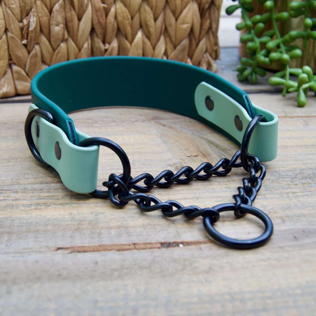 Two Tone Tapered Martingale Biothane Dog Collar, 1"-1.5" Inch Wide ...