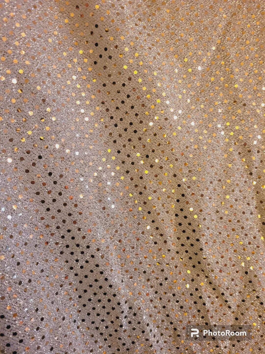 Vintage Gold Disco Fabric, Sheer, Sparkly, Fabric for Dress, Lurex ...