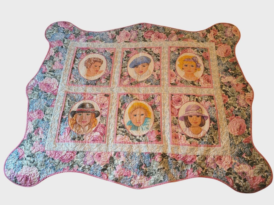 Handmade Vintage Boudoir Women Quilt, Throw, Shabby Chic Style, Floral ...