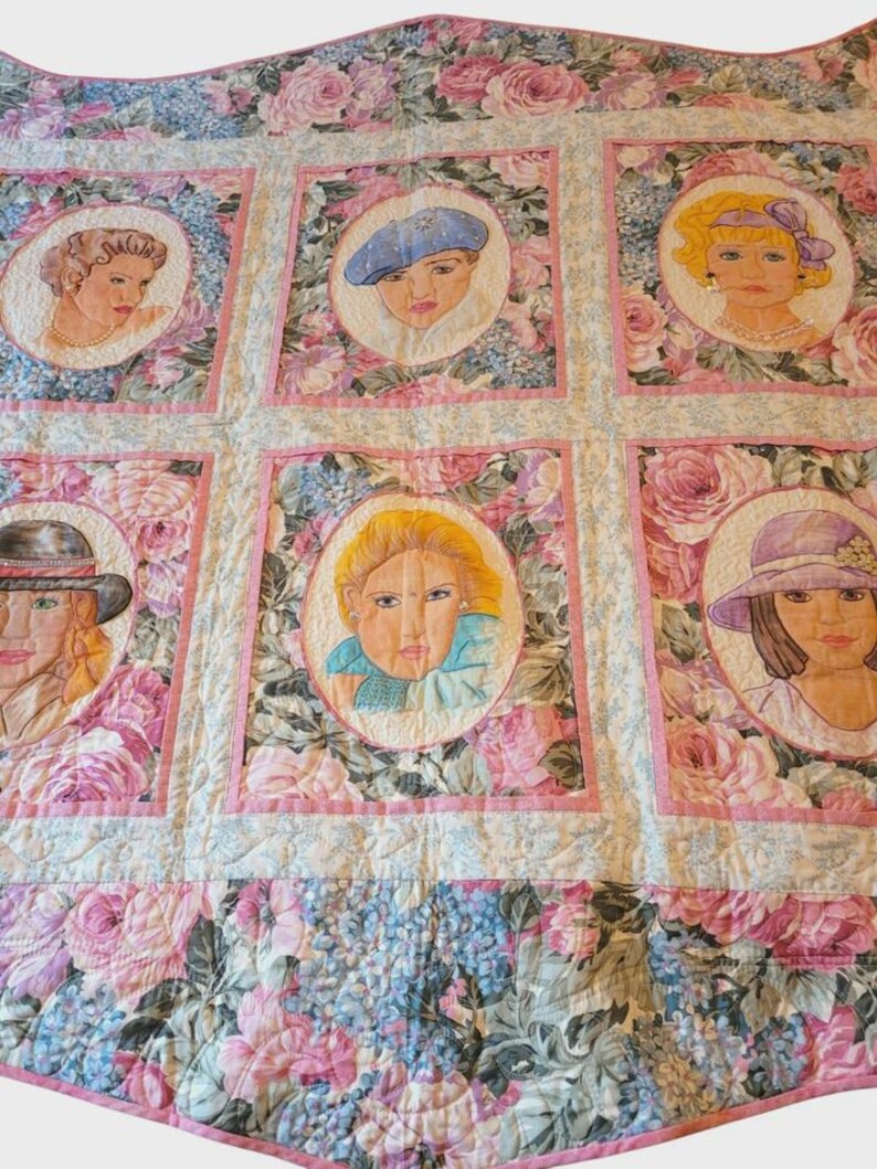 Handmade Vintage Boudoir Women Quilt, Throw, Shabby Chic Style, Floral ...