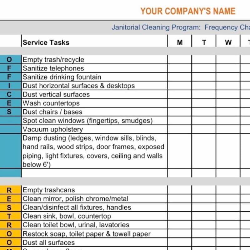 Cleaning Chart - Etsy