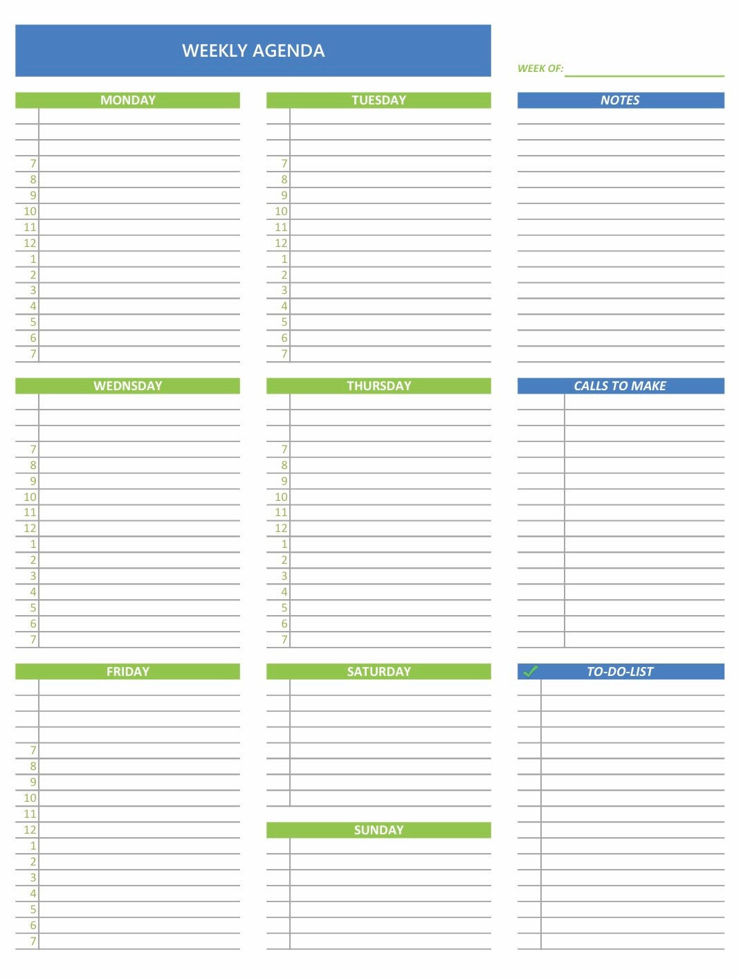 Weekly Schedule & Agenda - Etsy