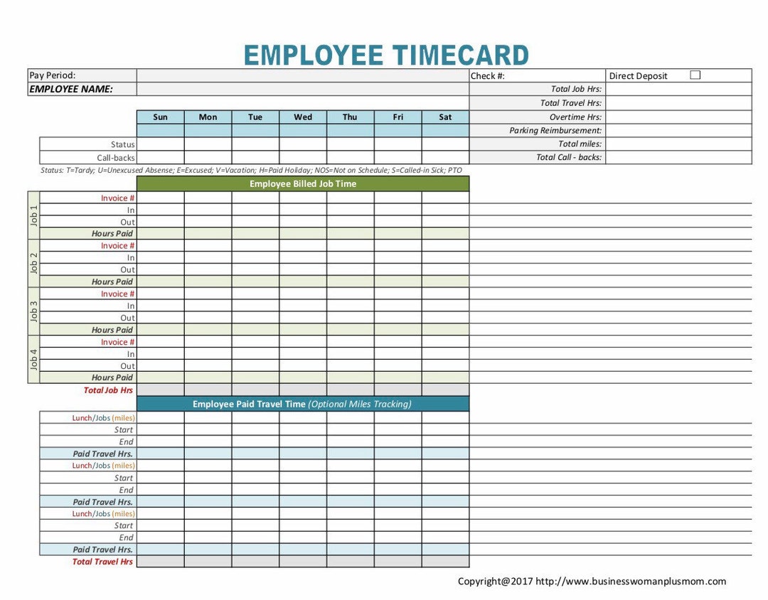 Employee Timecard - Etsy