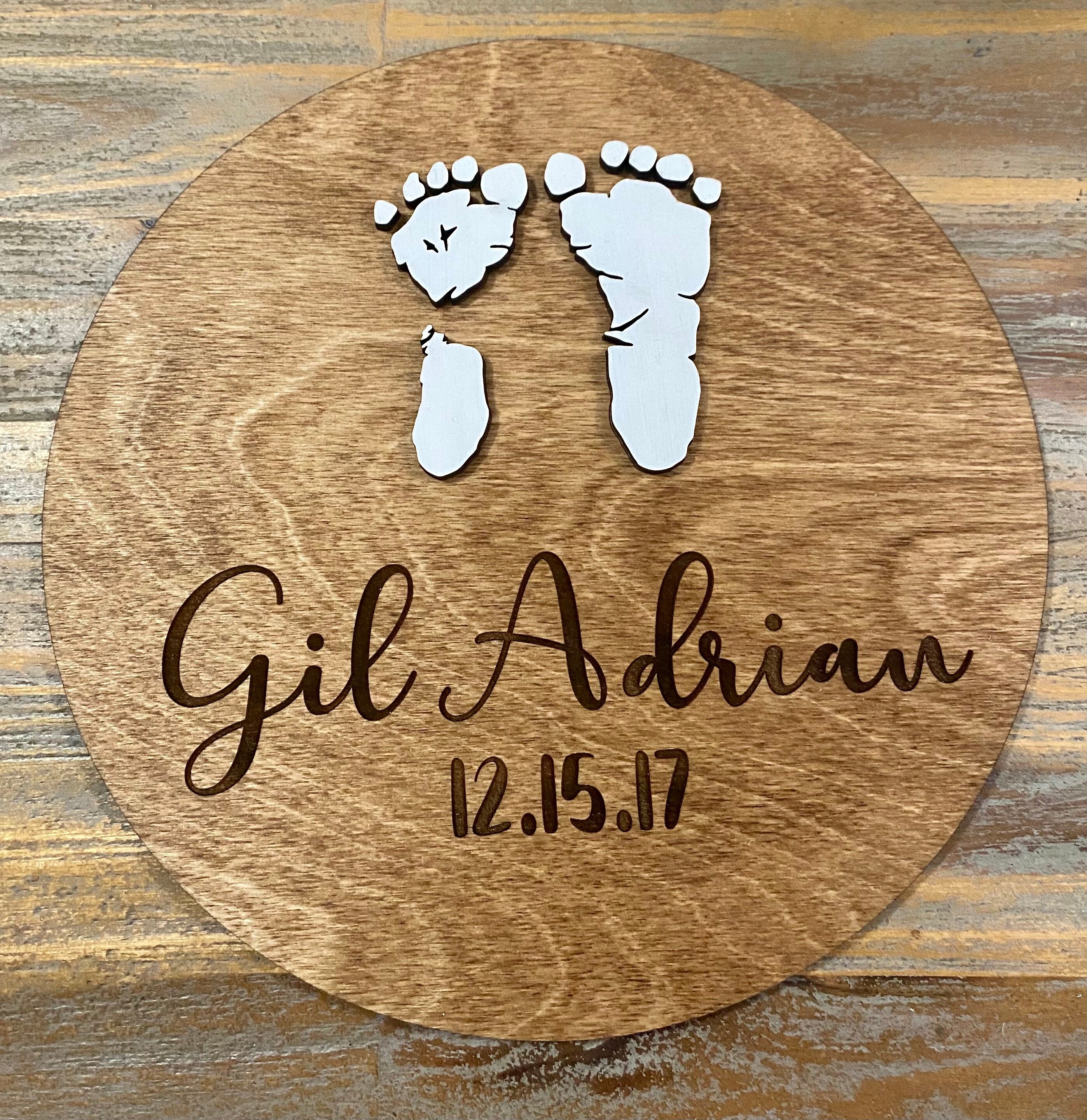 Baby Footprint Sign/nursery Sign/ Nursery Decor/keepsake Sign/footprint ...