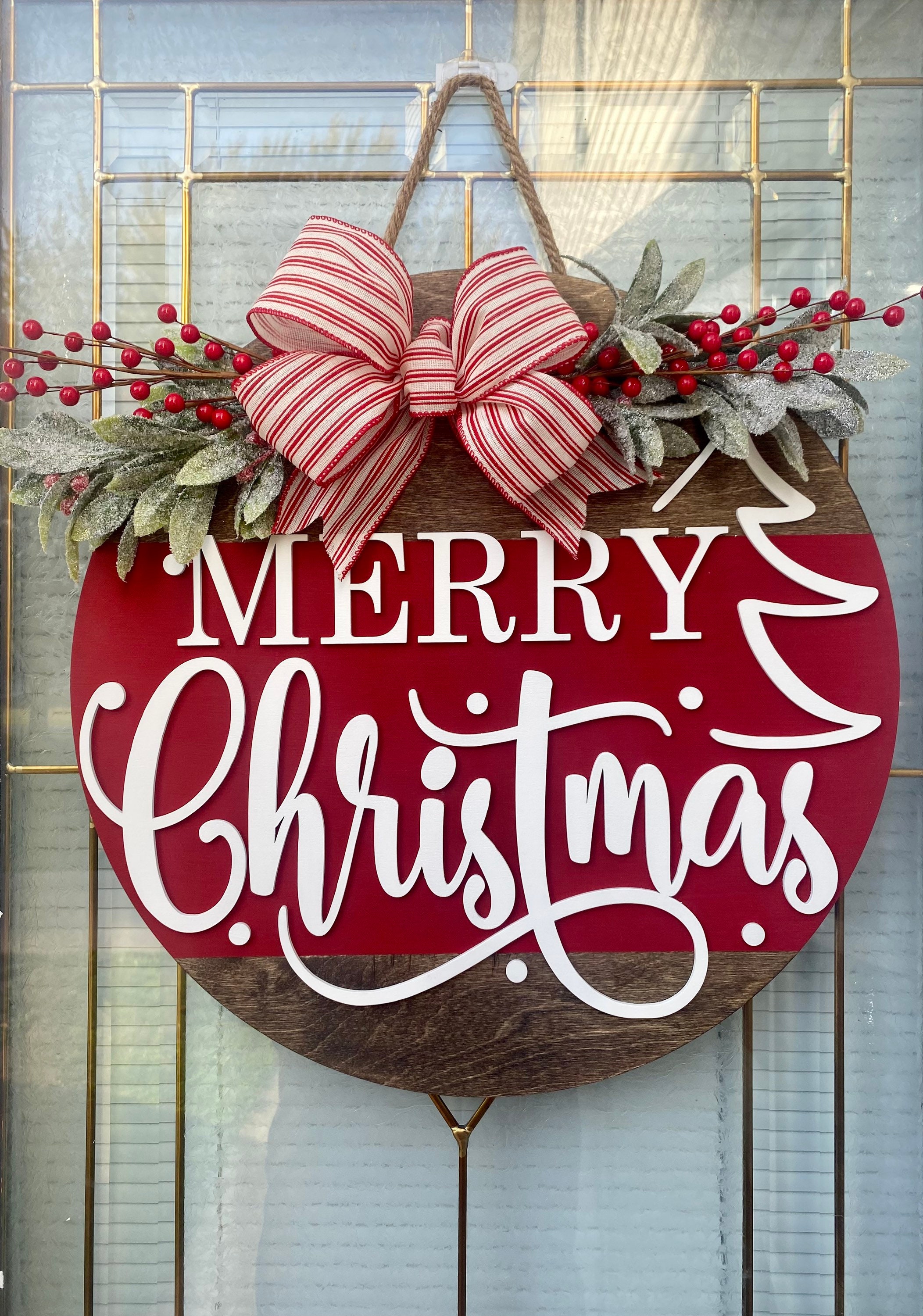 Christmas Door Hanger/christmas Door Decor/merry Christmas Sign/door ...