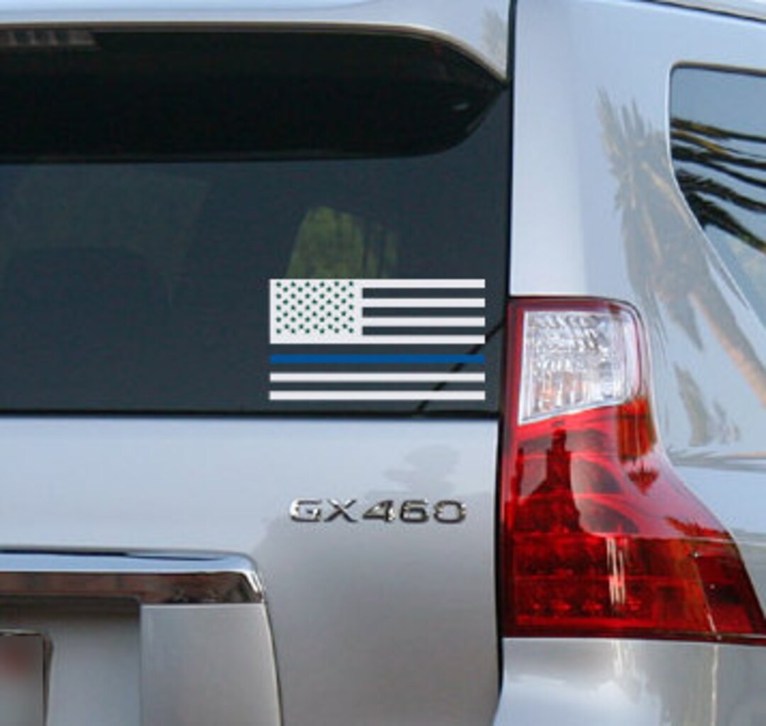 Blue Striped American Flag Vinyl Car Decal - Etsy