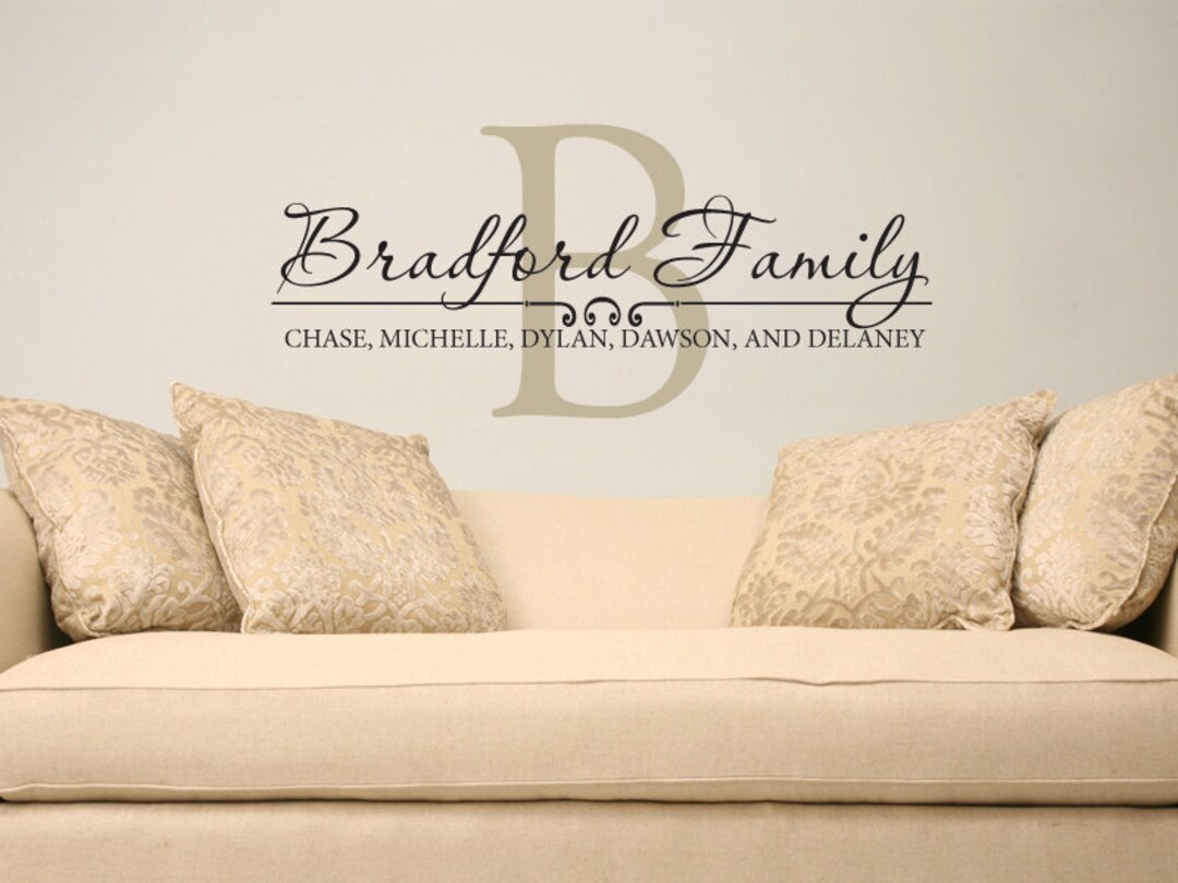 Family Name Wall Decal Custom Personalized Name Vinyl Wall Decal - Etsy