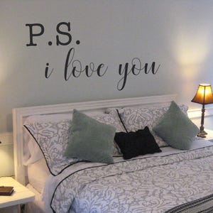 Vinyl Wall Decal P.S. I Love You Couples Bedroom Romantic Vinyl Wall ...