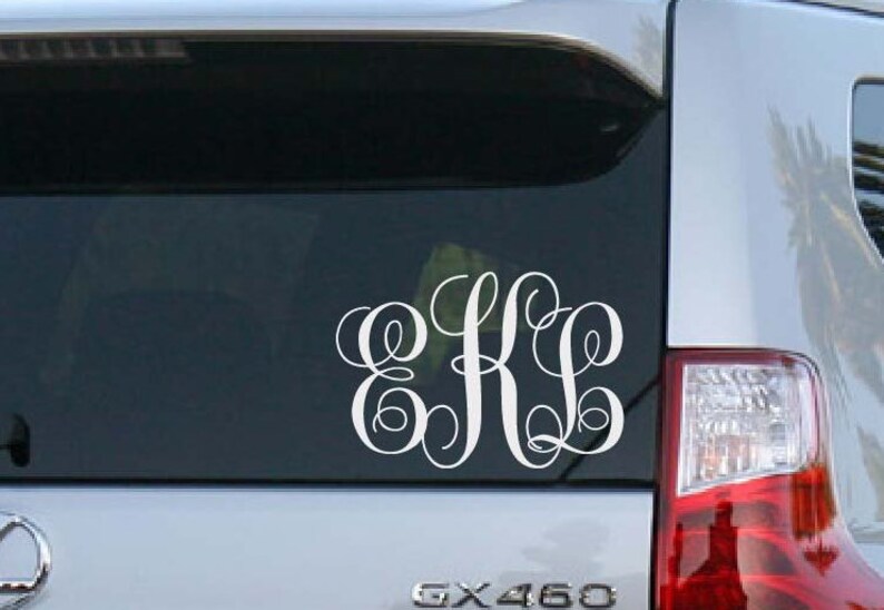 Monogram Car Decal Vinyl Decal | Etsy