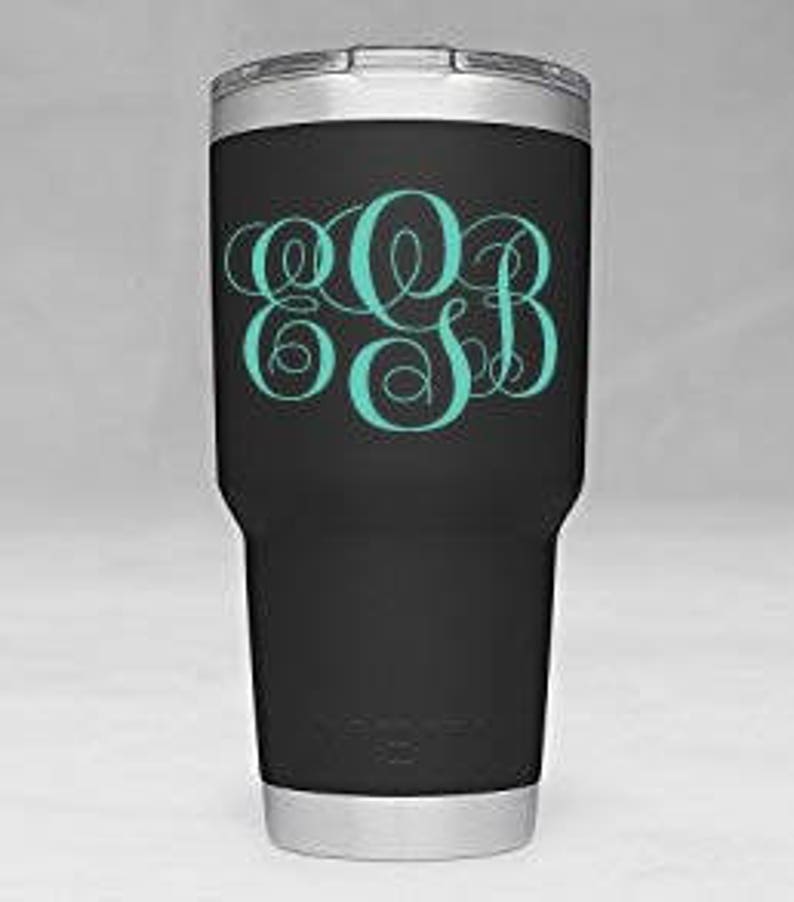 Monogram Yeti Tumbler Vinyl Decal - Etsy