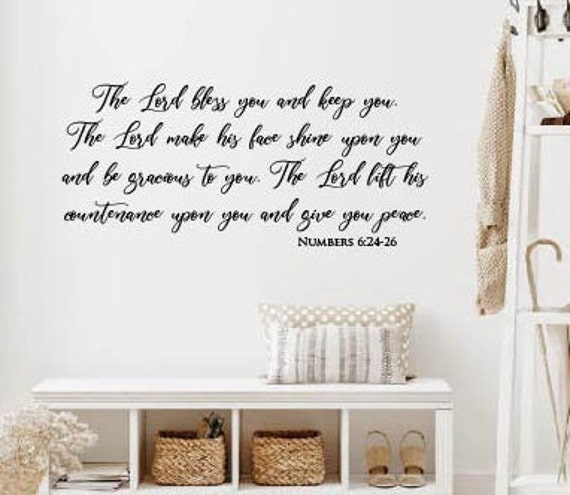 The Lord Bless You and Keep You Bible Verse Vinyl Wall Decal - Etsy